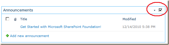 Sharepoint 2010 What Does The Web Part Checkbox Do Mike Smiths Tech Training Notes